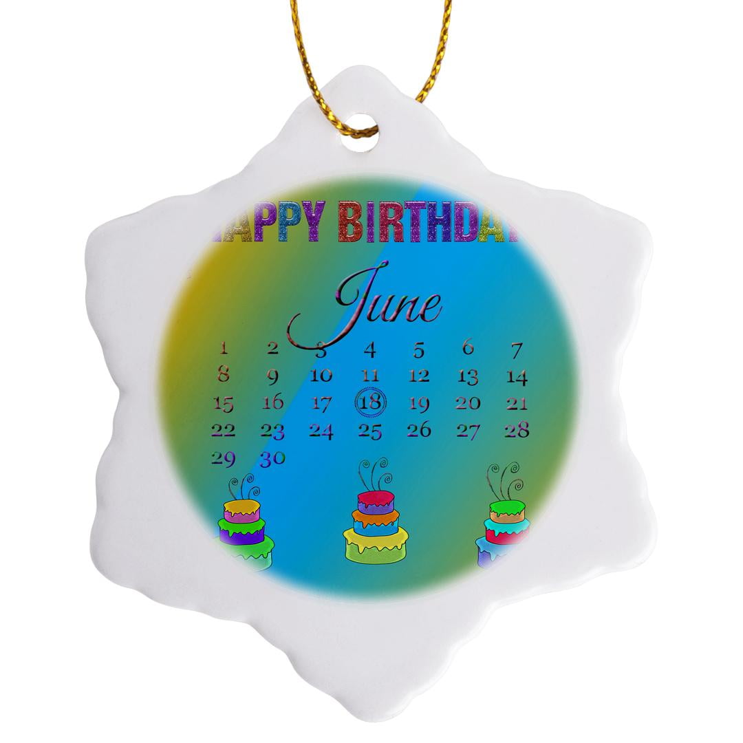 3drose, June 18th, Glitter Look Happy Birthday, Ribbon Streamers ...