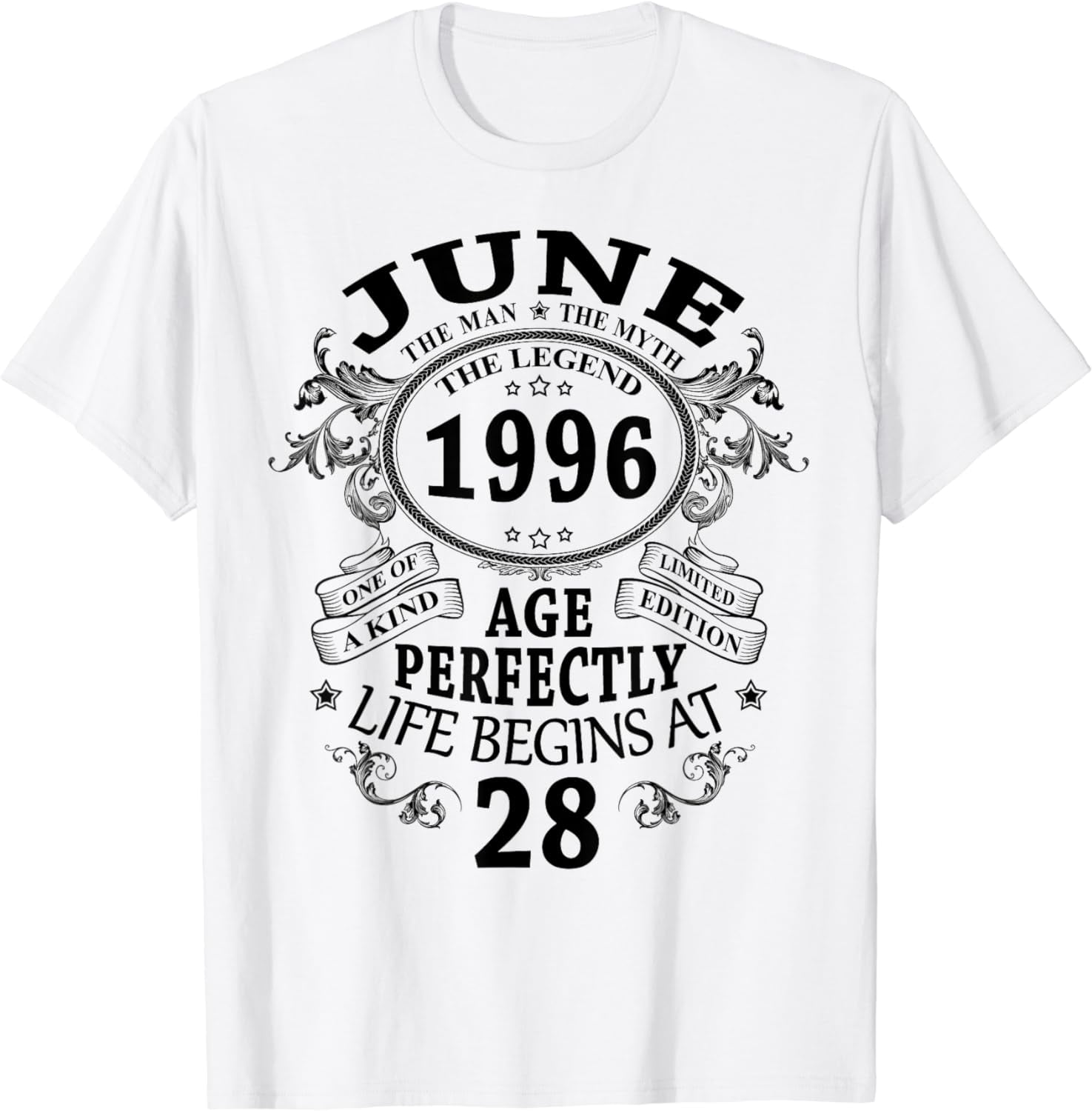 June 1996 Original Parts 28 Year Old Tee 28th Birthday T-Shirt ...