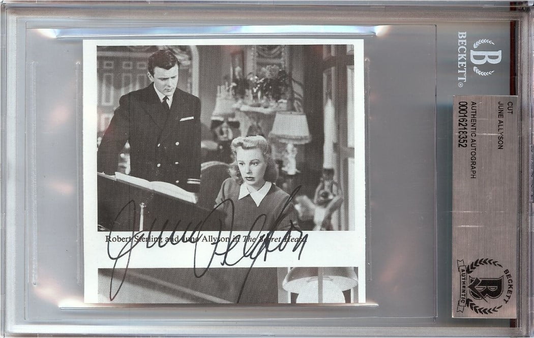 June Allyson Signed Autograph Cut Signature The Secret Heart BAS ...