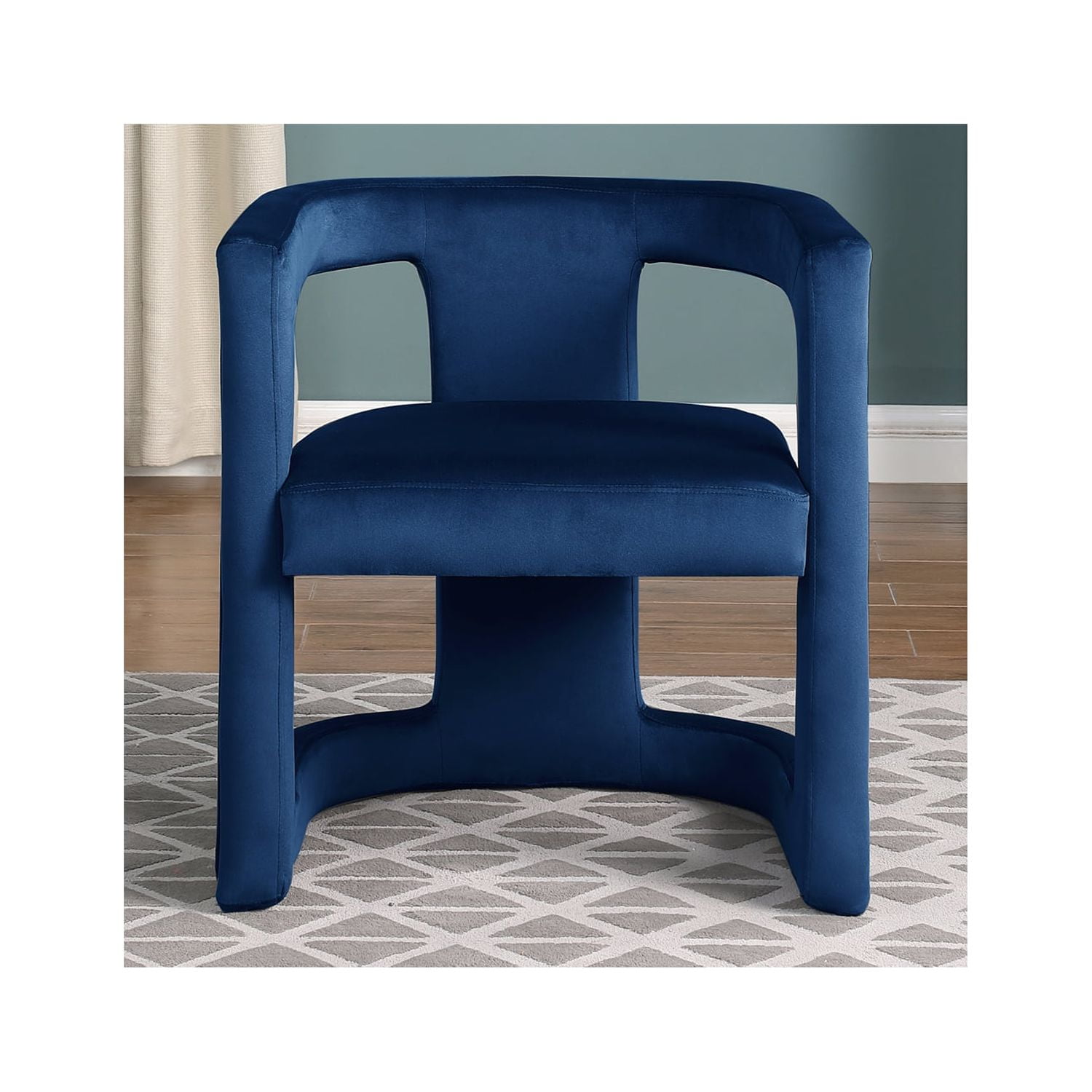 June Blue Velvet Arm Chair - Walmart.com