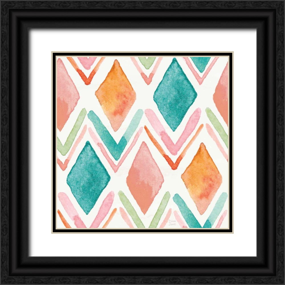 June, Dina 20x20 Black Ornate Wood Framed with Double Matting Museum ...