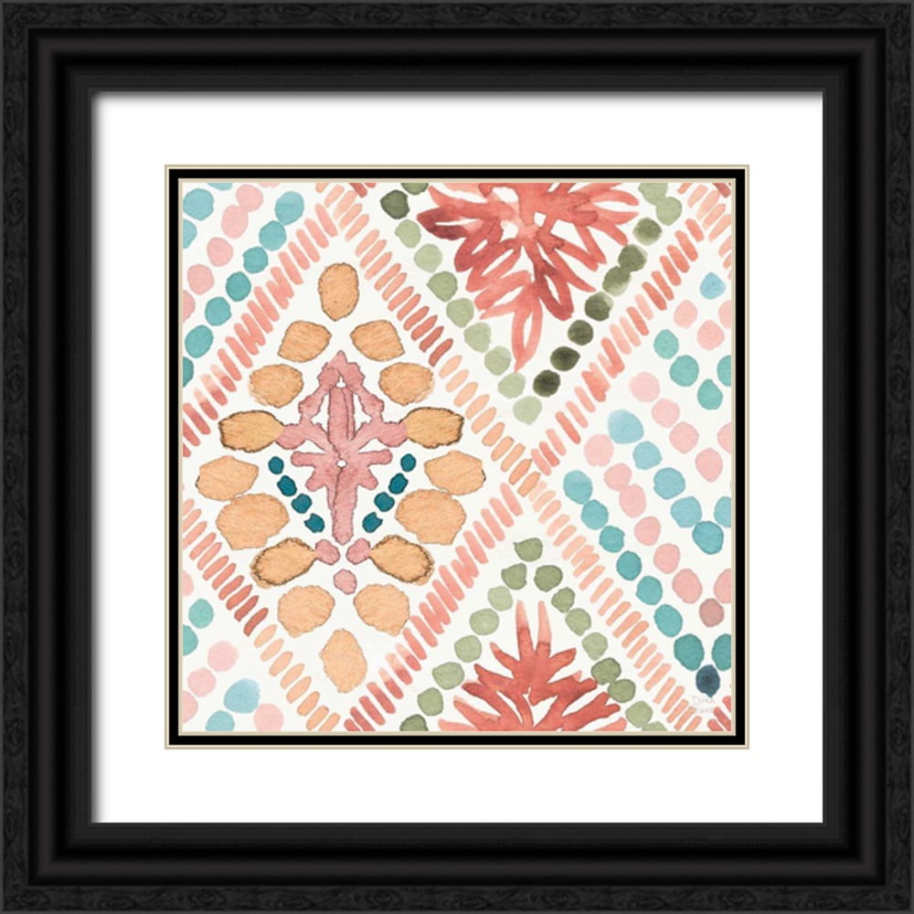 June, Dina 20x20 Black Ornate Wood Framed with Double Matting Museum ...