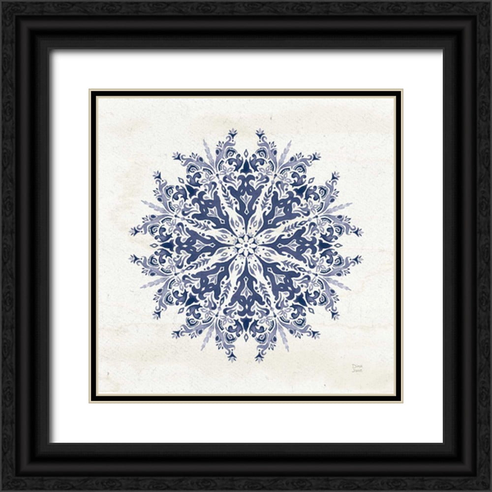 June, Dina 26x26 Black Ornate Wood Framed with Double Matting Museum ...