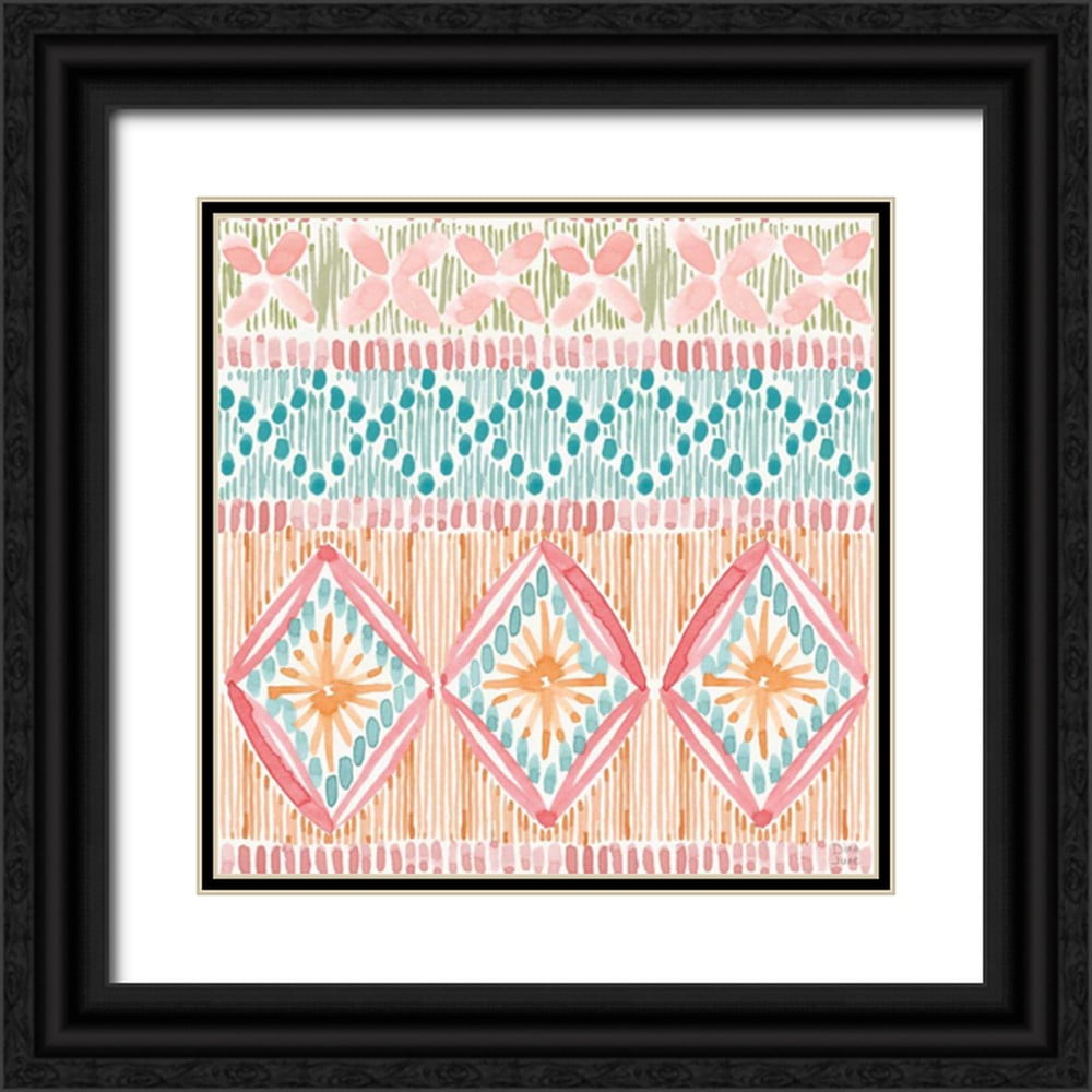 June, Dina 26x26 Black Ornate Wood Framed with Double Matting Museum ...