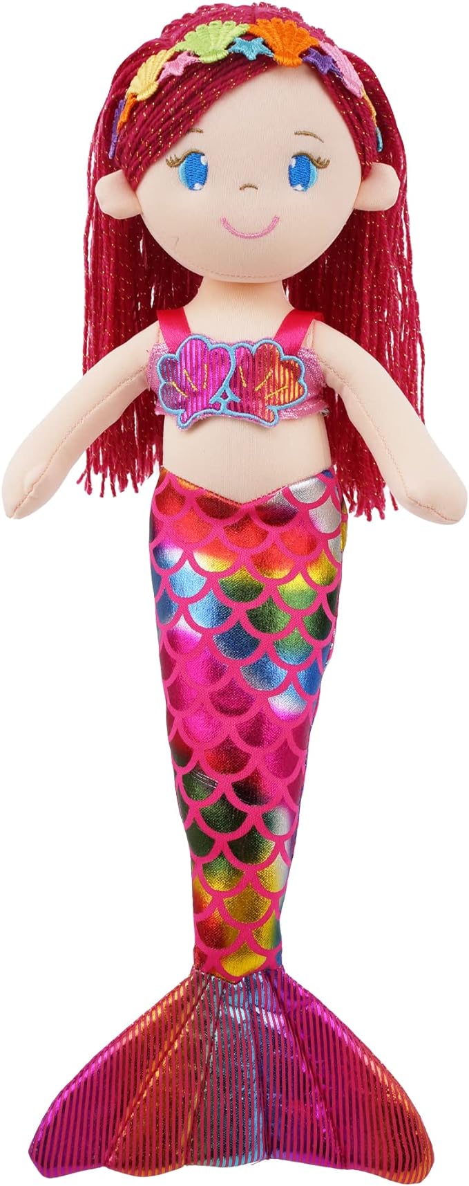 June Garden 16.5" Sparkly Mermaid Aurelia - Soft Plush Stuffed Mermaid ...