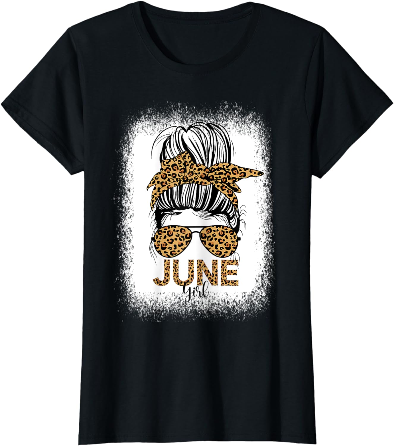 June Girl Messy Bun Woman June Birthday Girl T-Shirt - Walmart.com