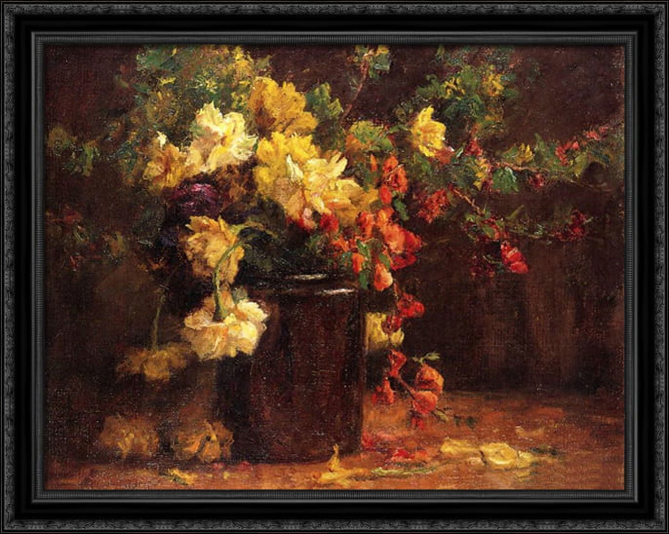 June Glory 36x28 Large Black Ornate Wood Framed Canvas Art by T. C ...