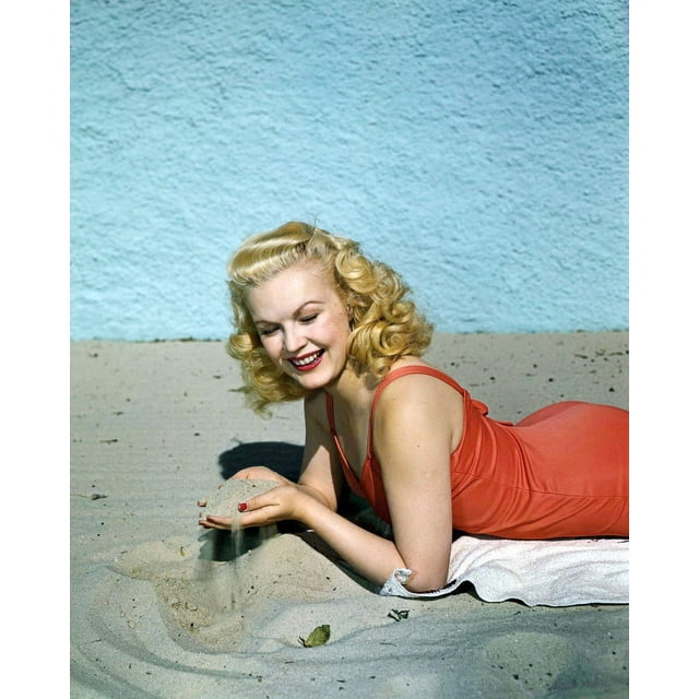 June Haver 24X36 Classic Hollywood Poster Glamorous In Red Swimsuit On ...
