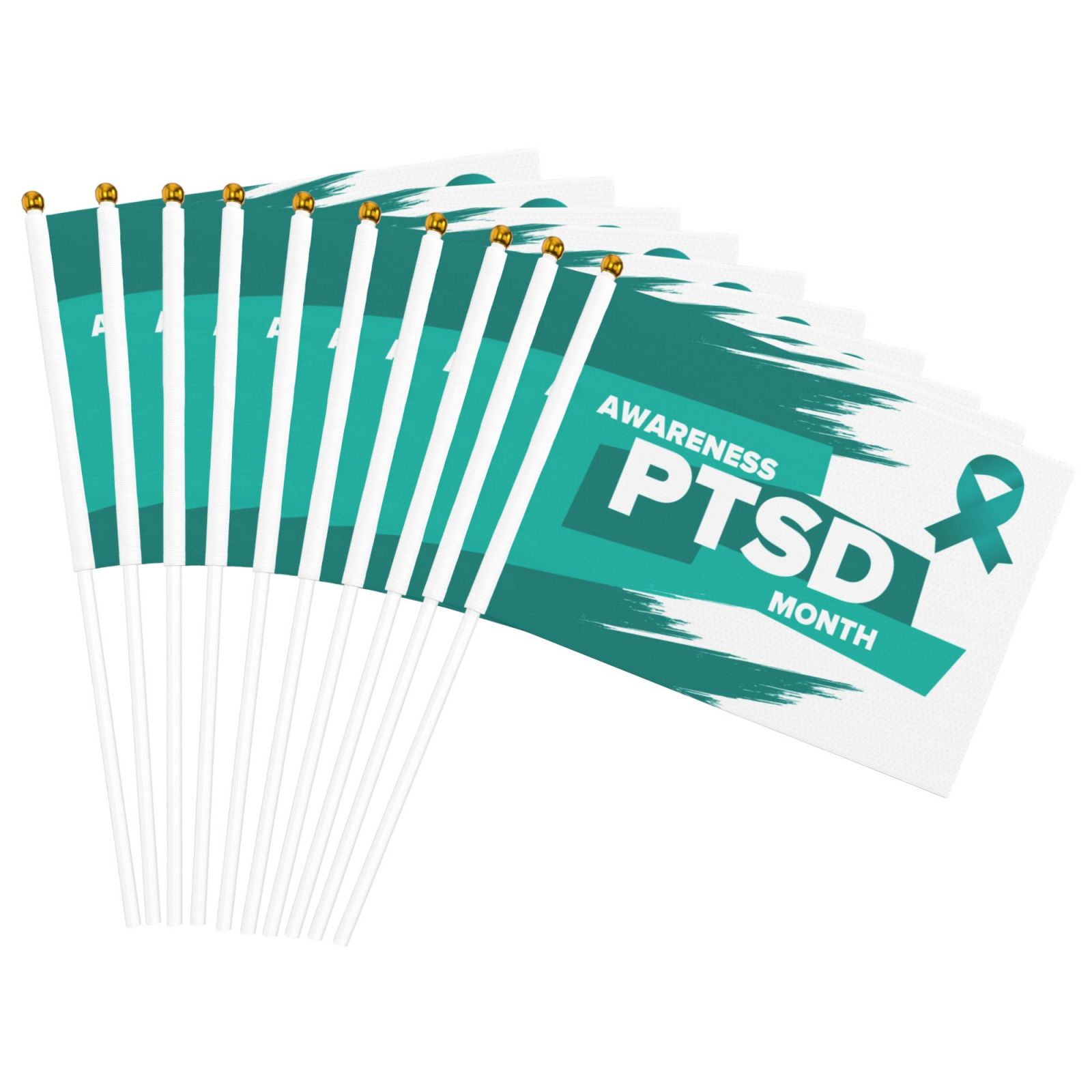 June Is Ptsd Awareness Month Flag Small Flags Stick 5.5'' X 8.2'' Hand ...