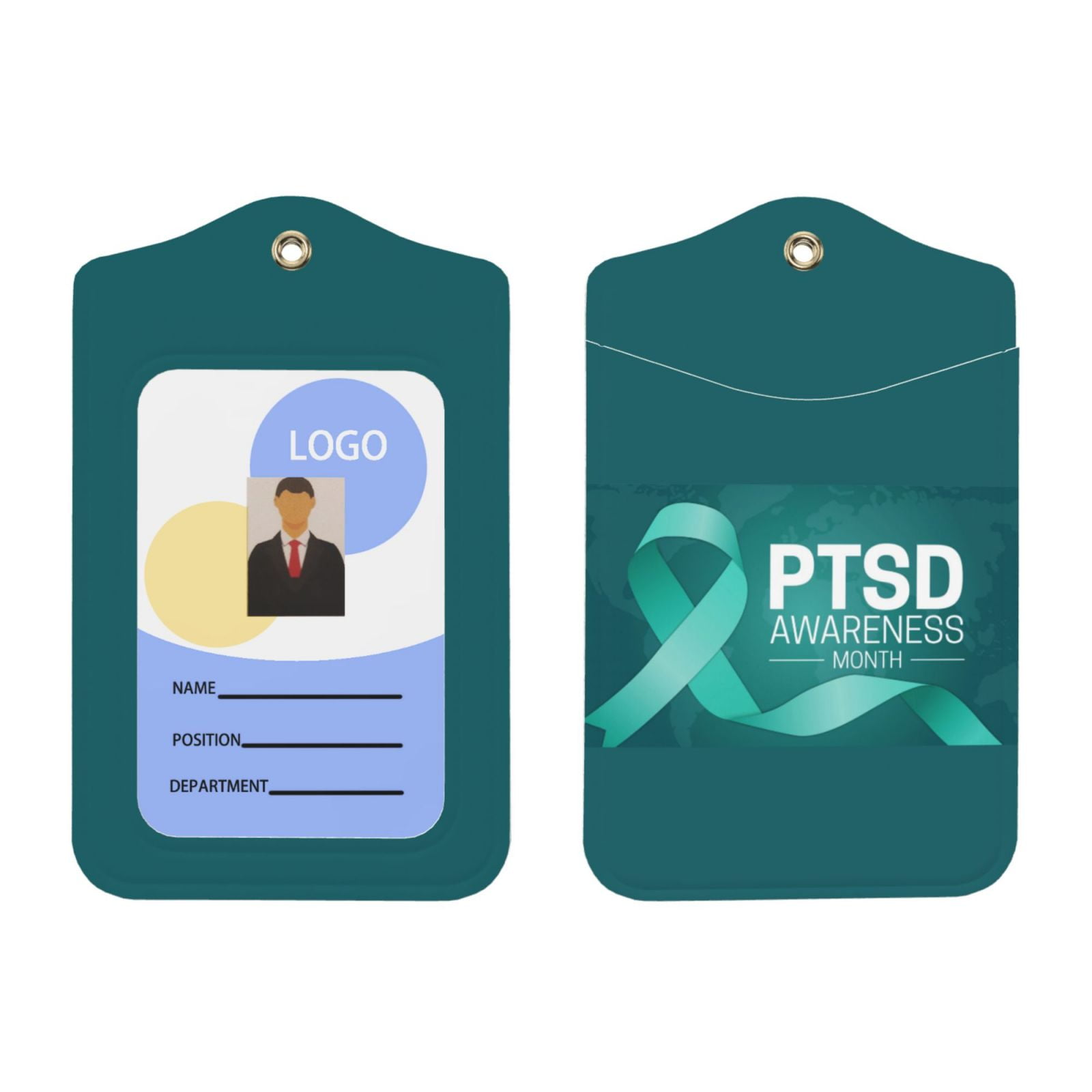 June Is Ptsd Awareness Month Id Card Badge Leather Holder Case ...