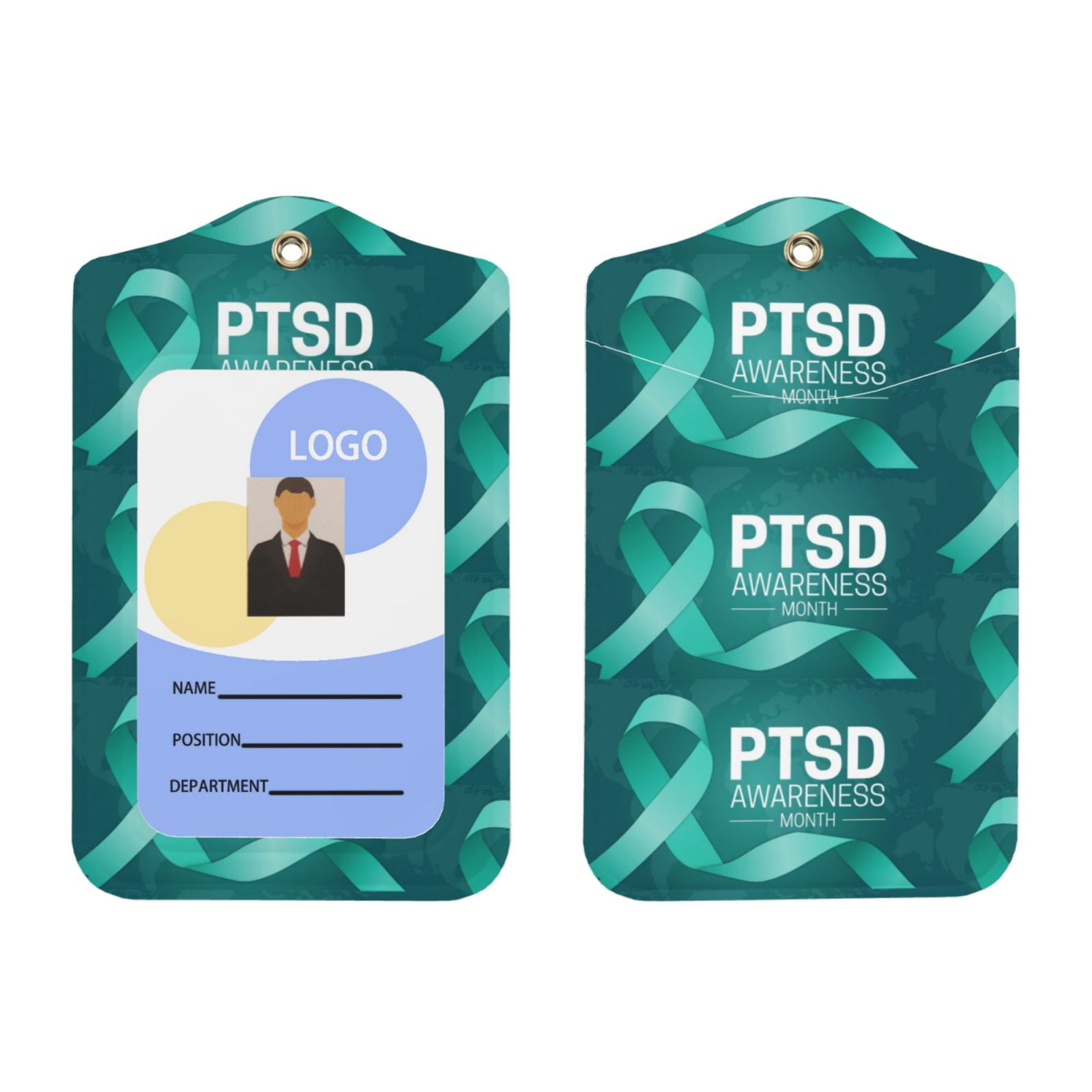 June Is Ptsd Awareness Month Id Card Badge Leather Holder Case ...