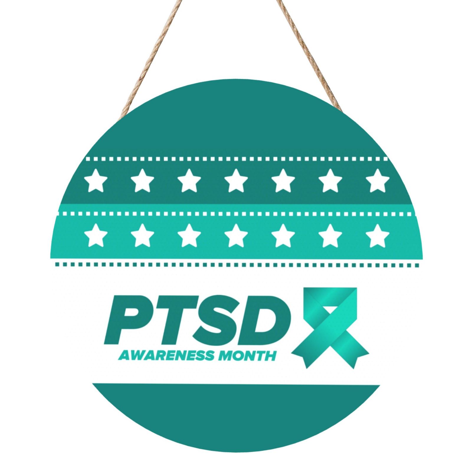 June Is Ptsd Awareness Month Wooden Hanging Sign Ornament Welcome Sign ...