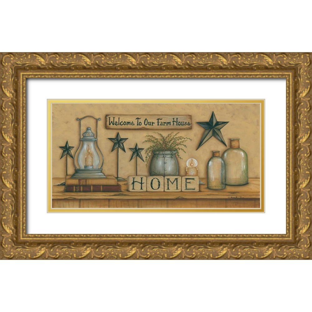 June, Mary Ann 24x14 Gold Ornate Wood Framed with Double Matting Museum ...