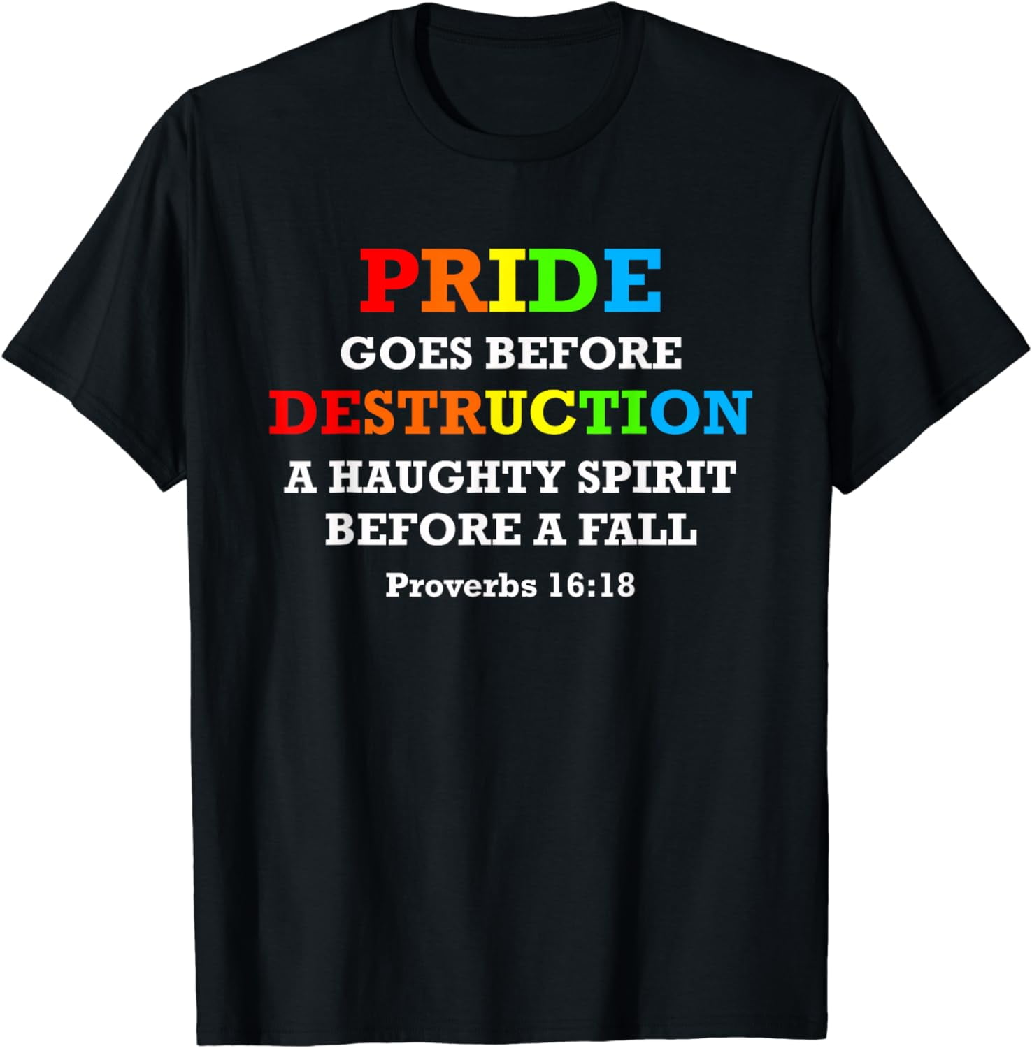 June Pride Proverbs 16:18 Bible Verse Parade Month T-Shirt - Walmart.com