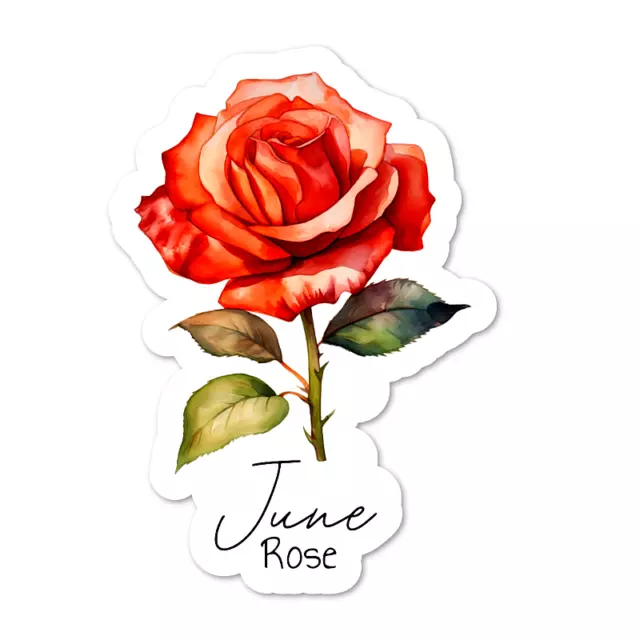 June, Rose Sticker, Water Resistant, Scrapbooking, Laptop, Water ...