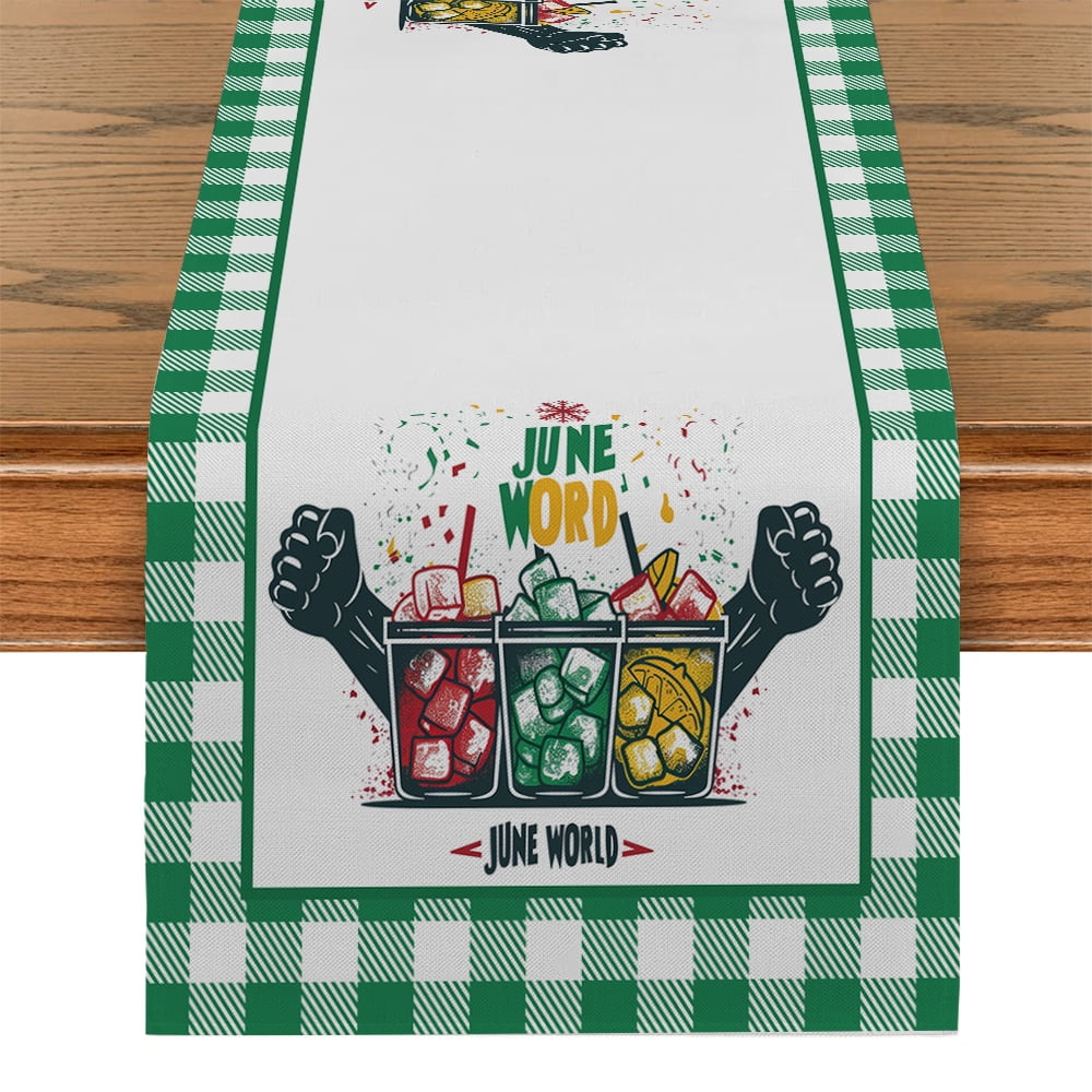 June Season Smoothie Cup Star Coffee Table Runners Dresser Table r Farmhouse Dining Table Runner ...