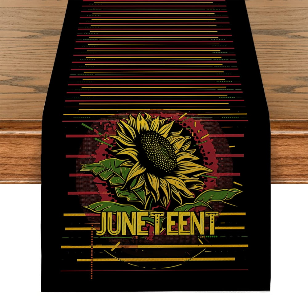 June Sunflower Striped Leopard Print Table Runners Dresser Table r ...