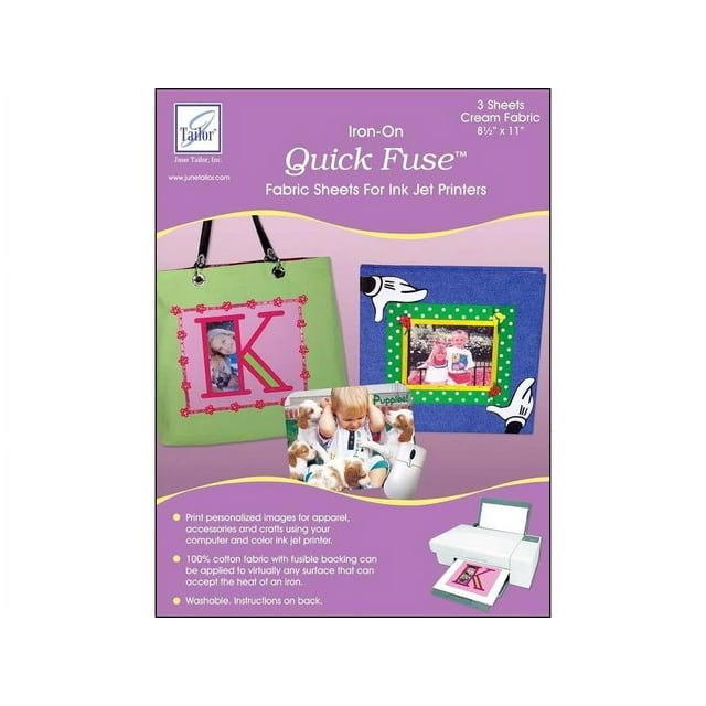 June Tailor Ink Jet Fabric Sht Quick Fuse Crm 3pc - Walmart.com