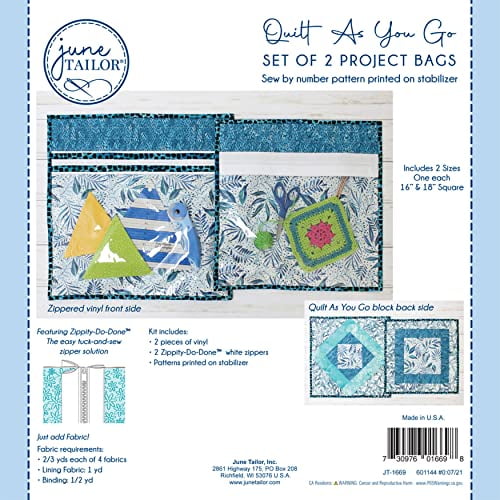 June Tailor KIT Project Bag, White Zippity-do-Done(tm) - Walmart.com