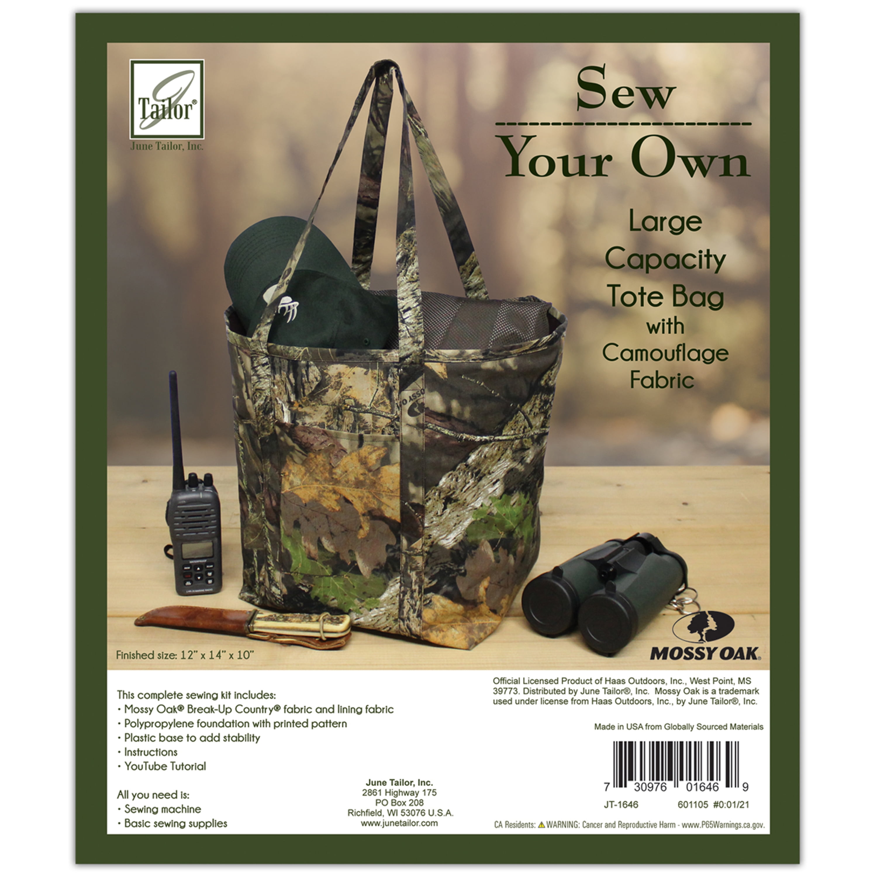 June Tailor Large Capacity Tote Kit-Break-Up Country Camo - Walmart.com