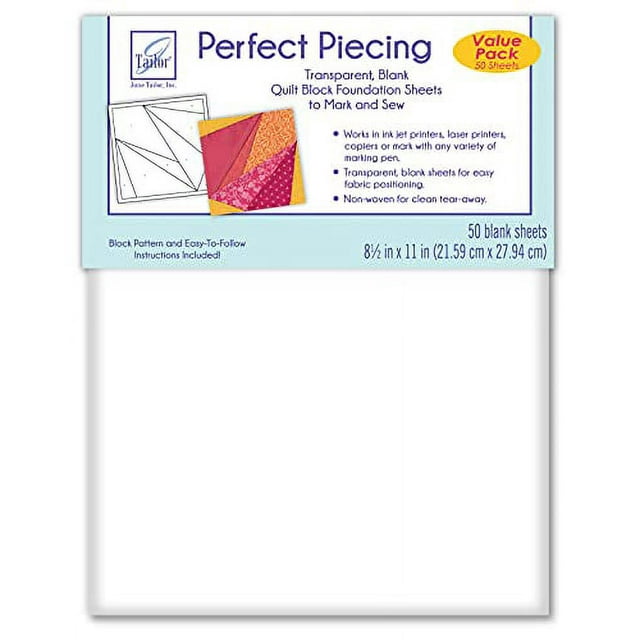 June Tailor Piecing Quilt Block Foundation Sheets 50/Pkg-8.5"X11 ...