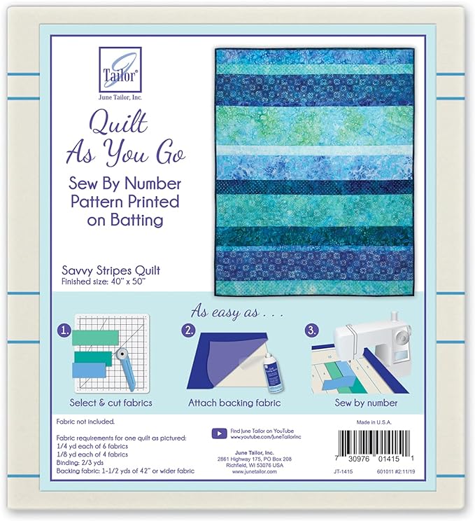 June Tailor Quilt As You Go Express Savvy Stripes Pattern - Walmart.com