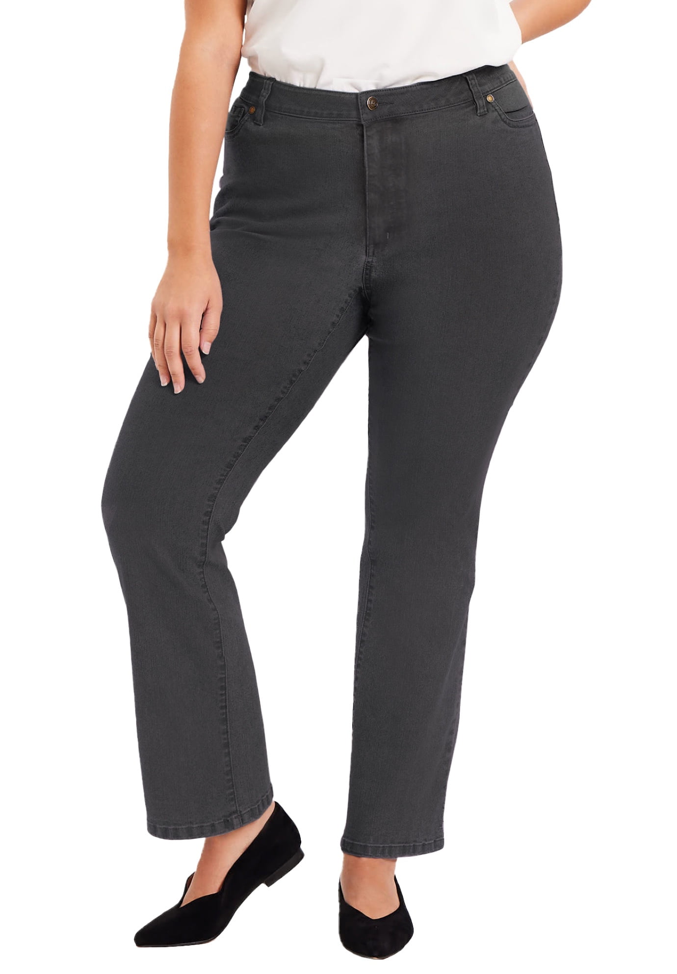 June + Vie Women's Plus Size Curvie Fit Bootcut Jeans - Walmart.com