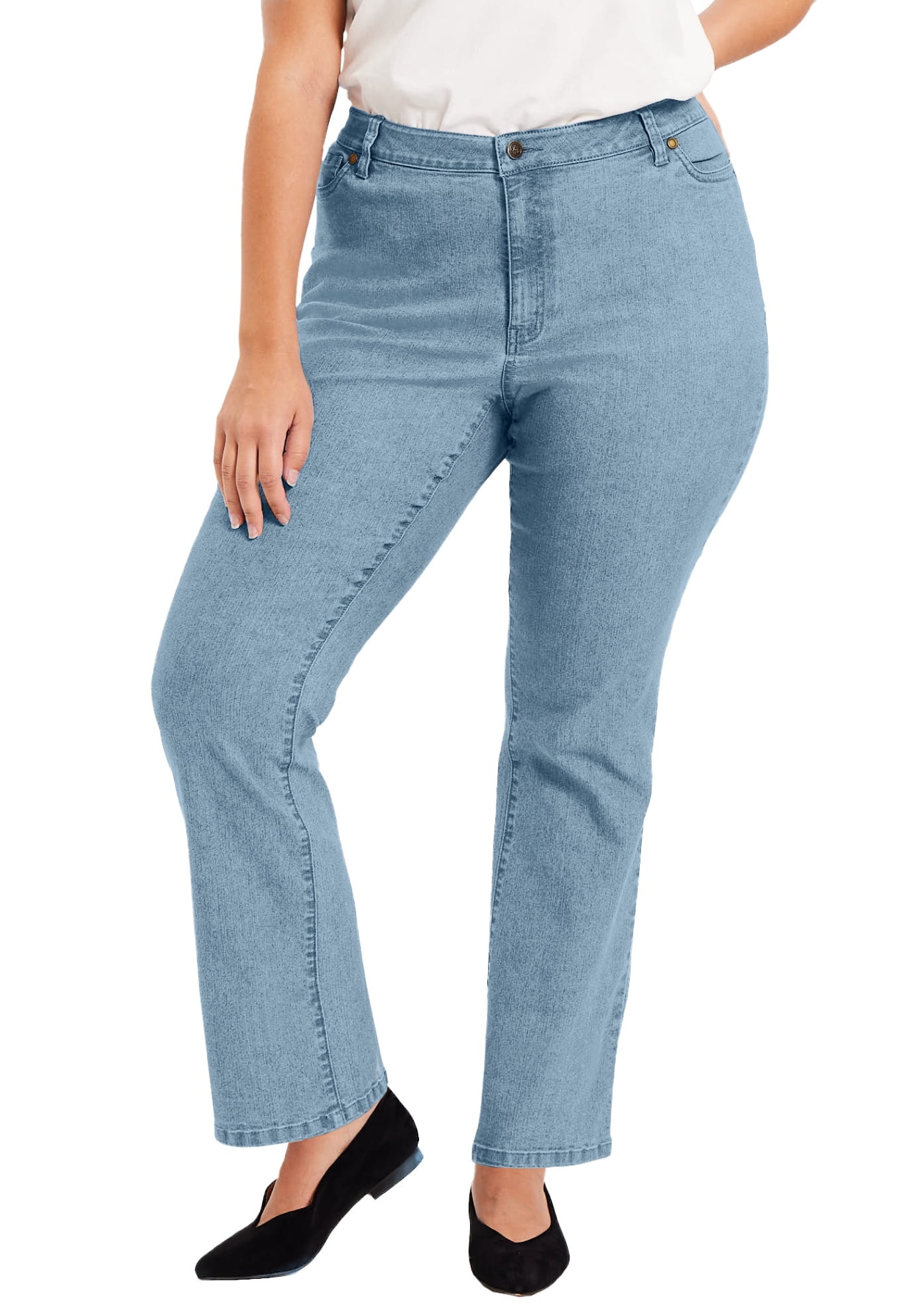 June + Vie Women's Plus Size Curvie Fit Bootcut Jeans - Walmart.com