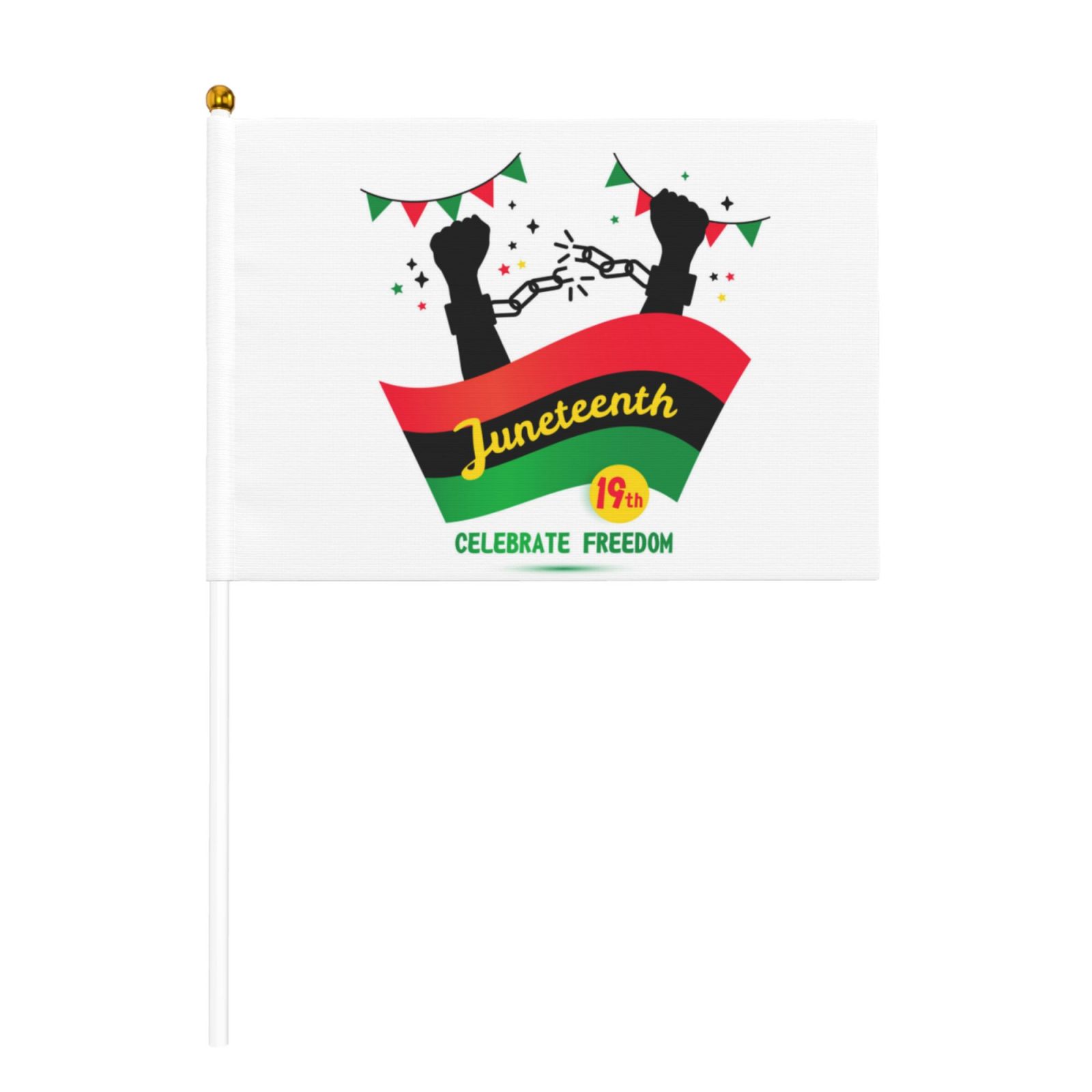 June-teenth 19th Celebrate Freedom Day Flag Small Mini Hand Held Flags ...