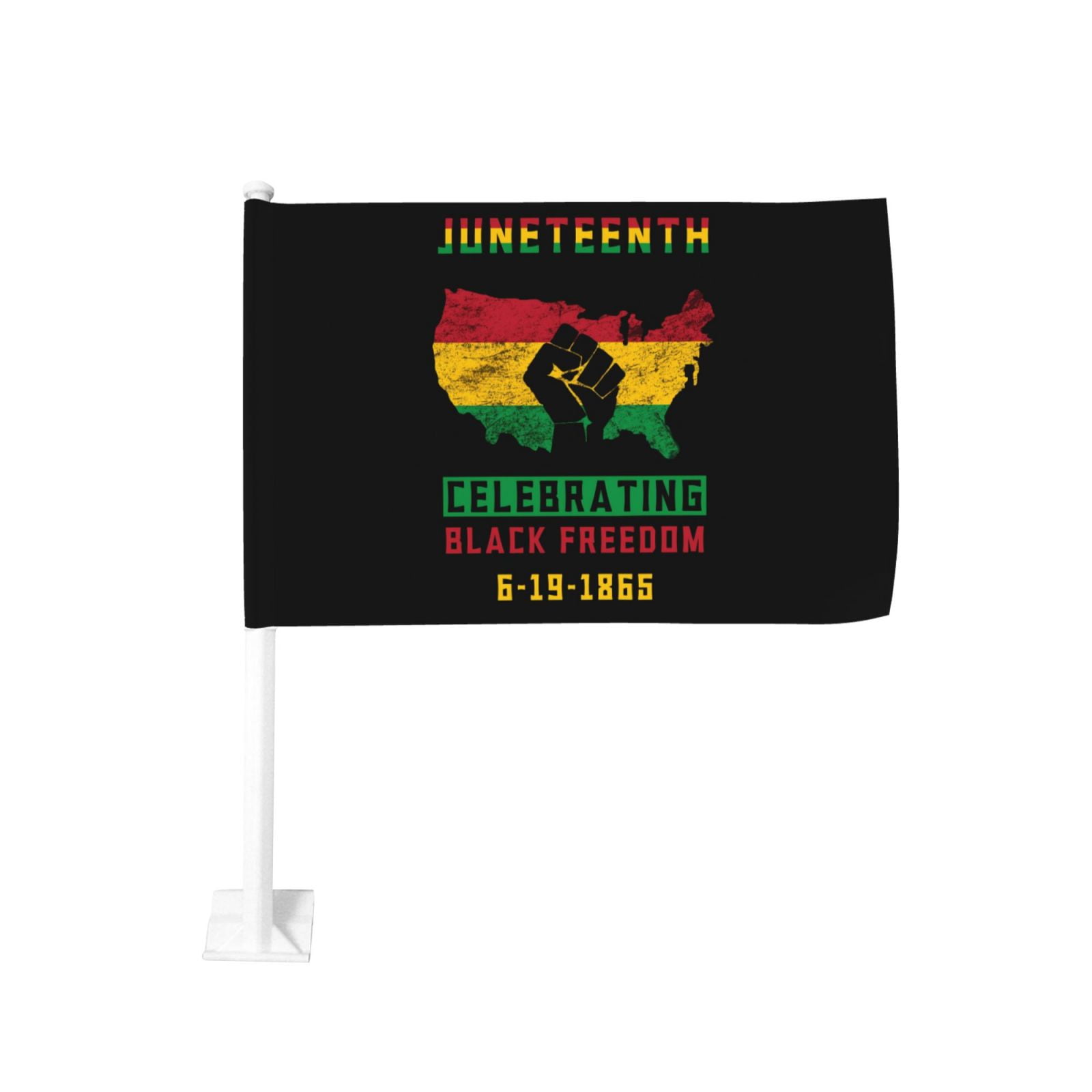 June-teenth Celebrating Black Freedom 1865 African American Car Flag ...