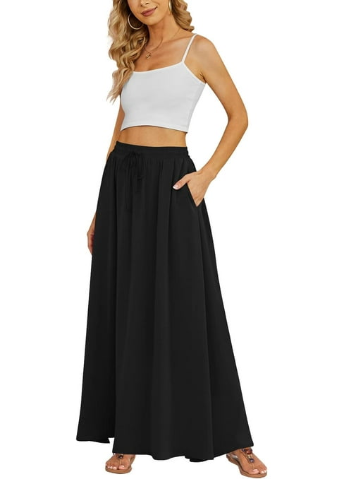 BRDFRL Womens Casual Maxi Skirts for Women 2025 High Waist Boho Skirts ...