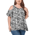 JuneFish Women's Plus Size Cold Shoulder Tunic Top Summer Short Sleeve ...