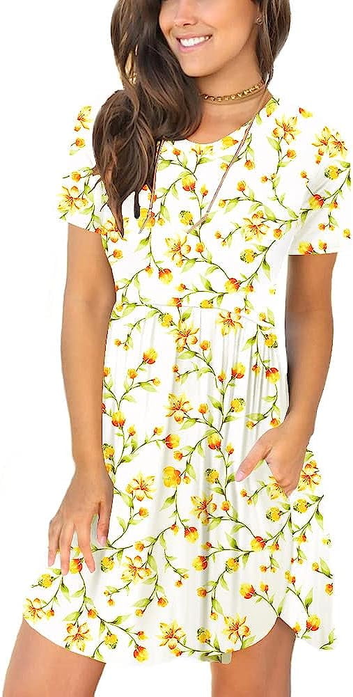 JuneFish Women's Summer Dresses, Short Sleeve, Casual, Beach Style ...
