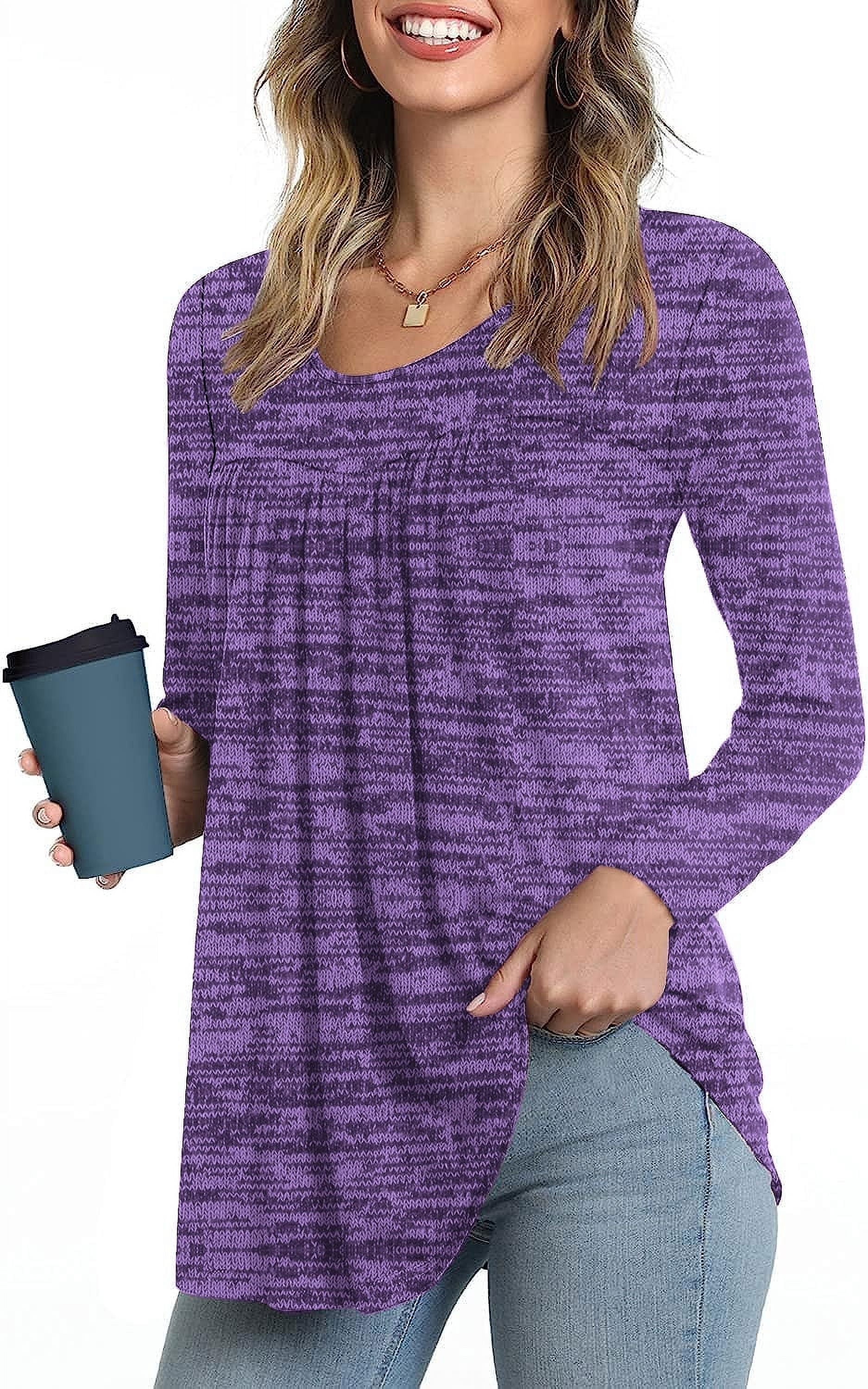 JuneFish Womens Long Sleeve Tops Casual Cloud Fabrics Basic Shirts ...