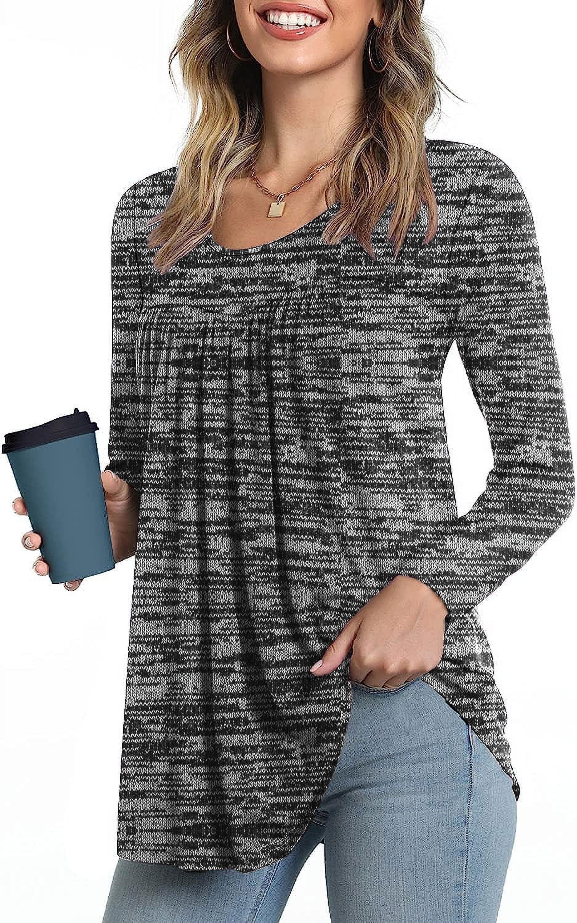 JuneFish Womens Long Sleeve Tops Casual Cloud Fabrics Basic Shirts ...