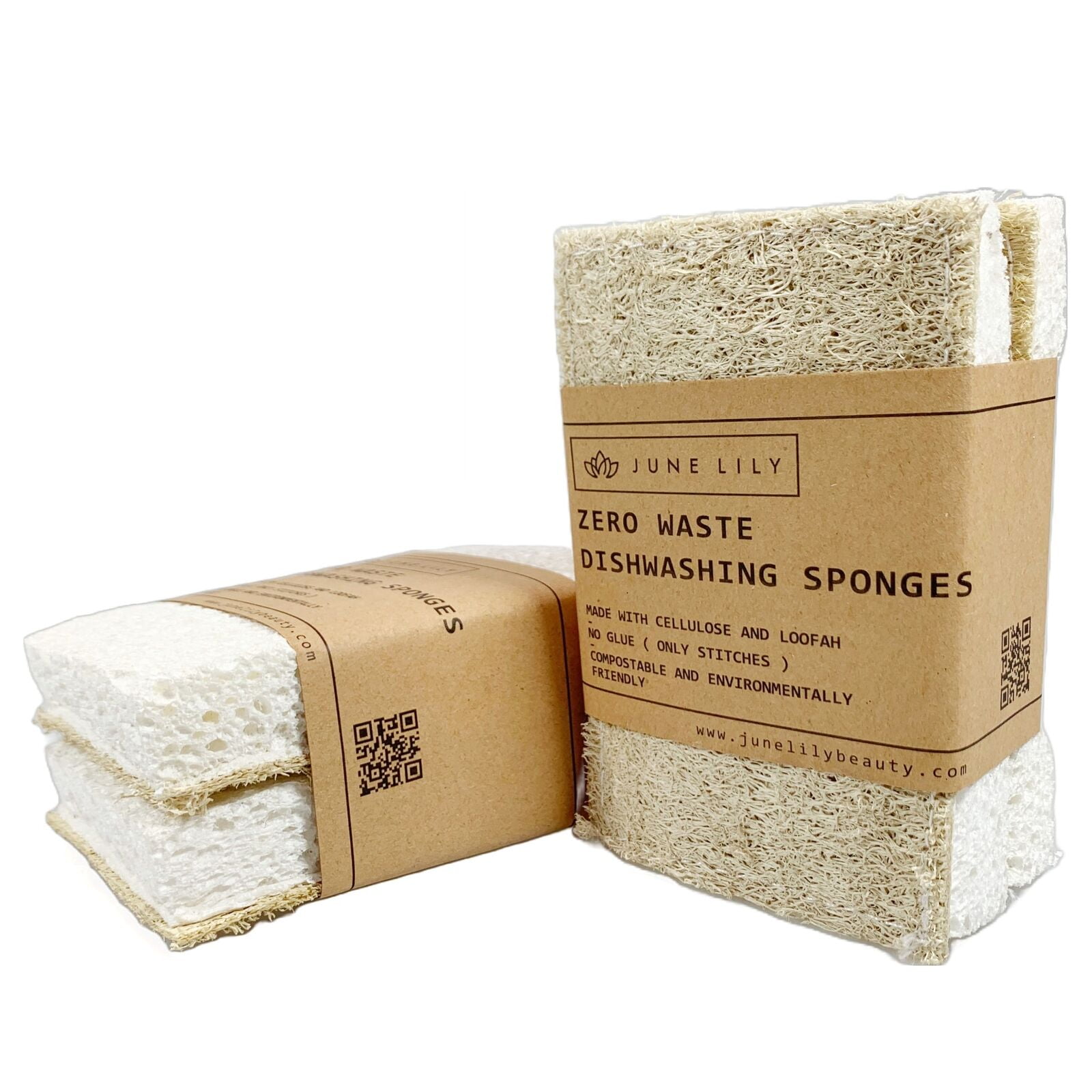 JuneLily Eco-Friendly Sponge Cellulose Loofah Plant-Based for Kitchen ...