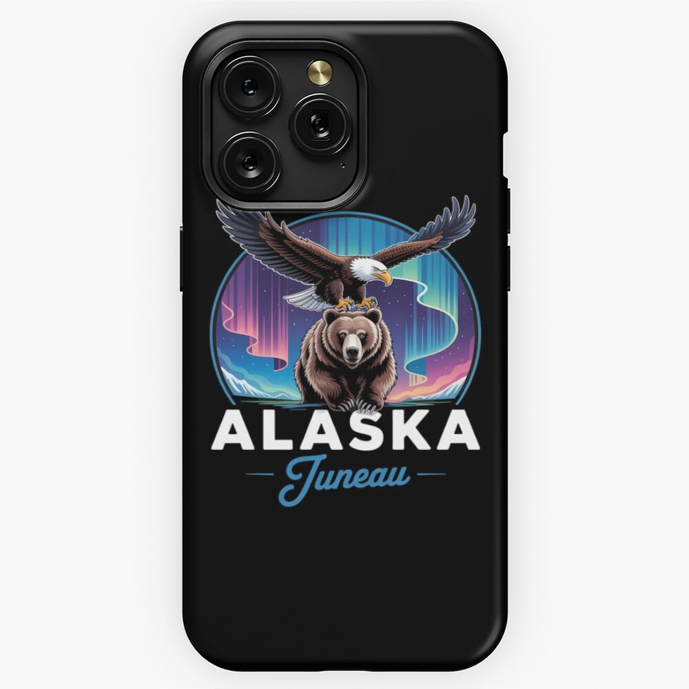 Juneau Alaska Aurora Borealis Eagle Art iPhone Case 17 to 11 Pro Max ...