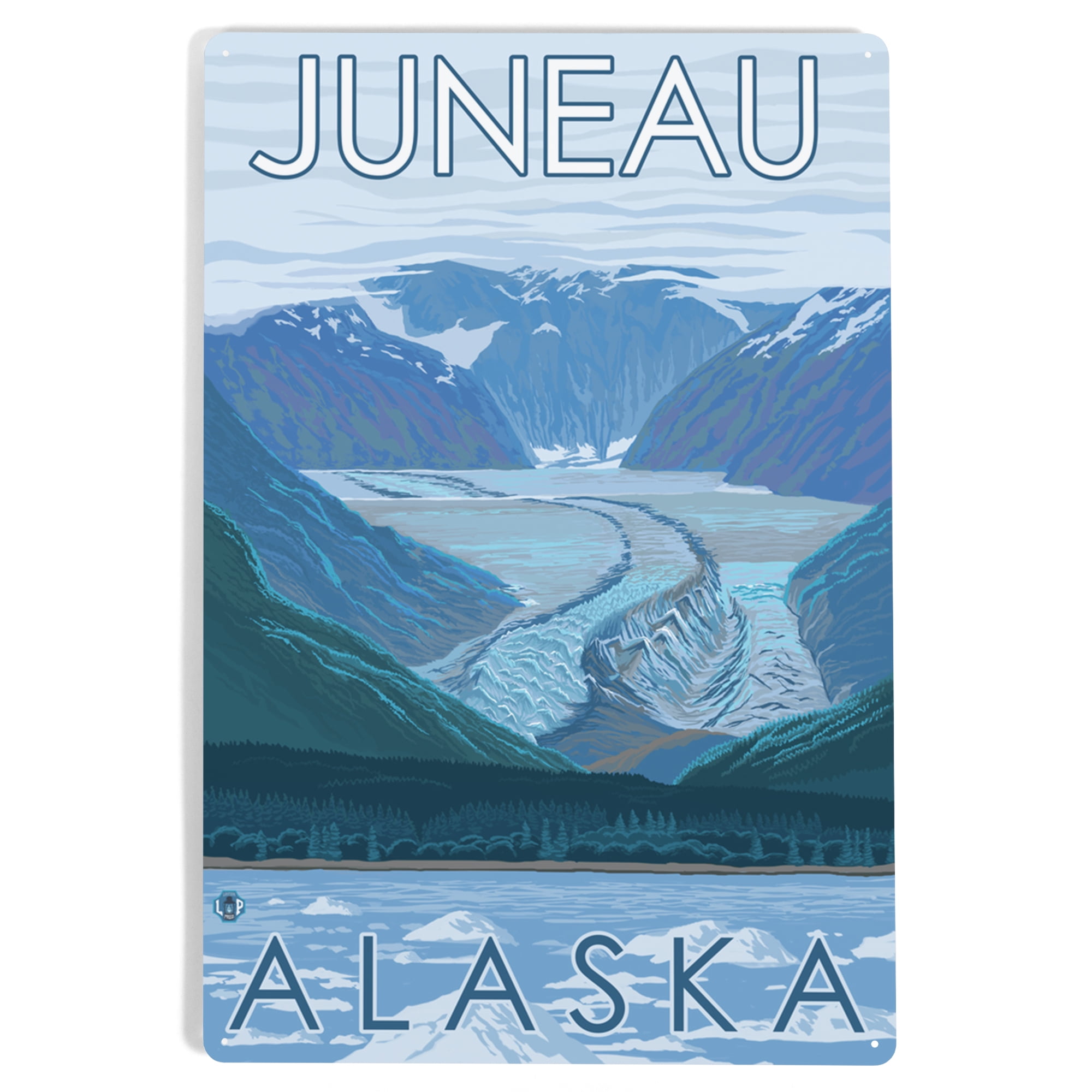 Juneau, Alaska, Glacier Scene (12x18 Aluminum Art, Indoor Outdoor Metal ...