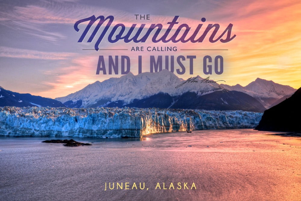 Juneau, Alaska, Glacier at Sunset (24x36 Giclee Gallery Art Print ...