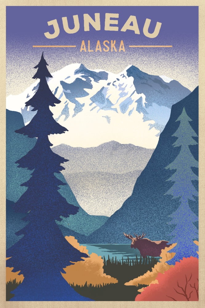 Juneau, Alaska, Litho (12x18 Wall Art Poster, Room Decor) - Walmart.com