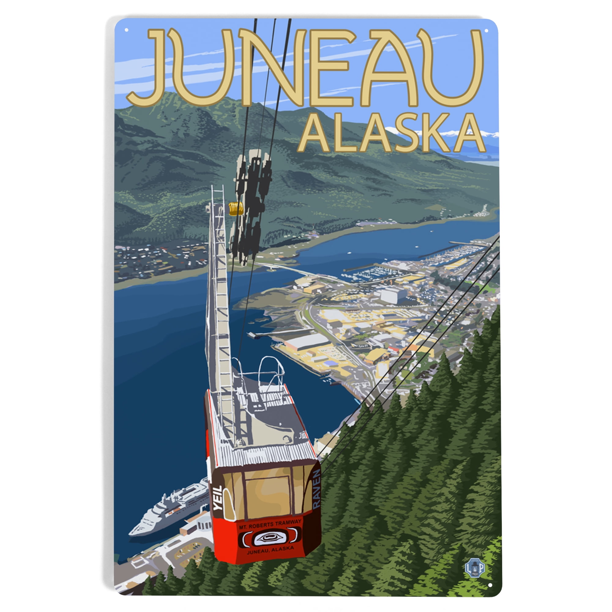 Juneau, Alaska, Mt. Roberts Tram (12x18 Aluminum Art, Indoor Outdoor ...