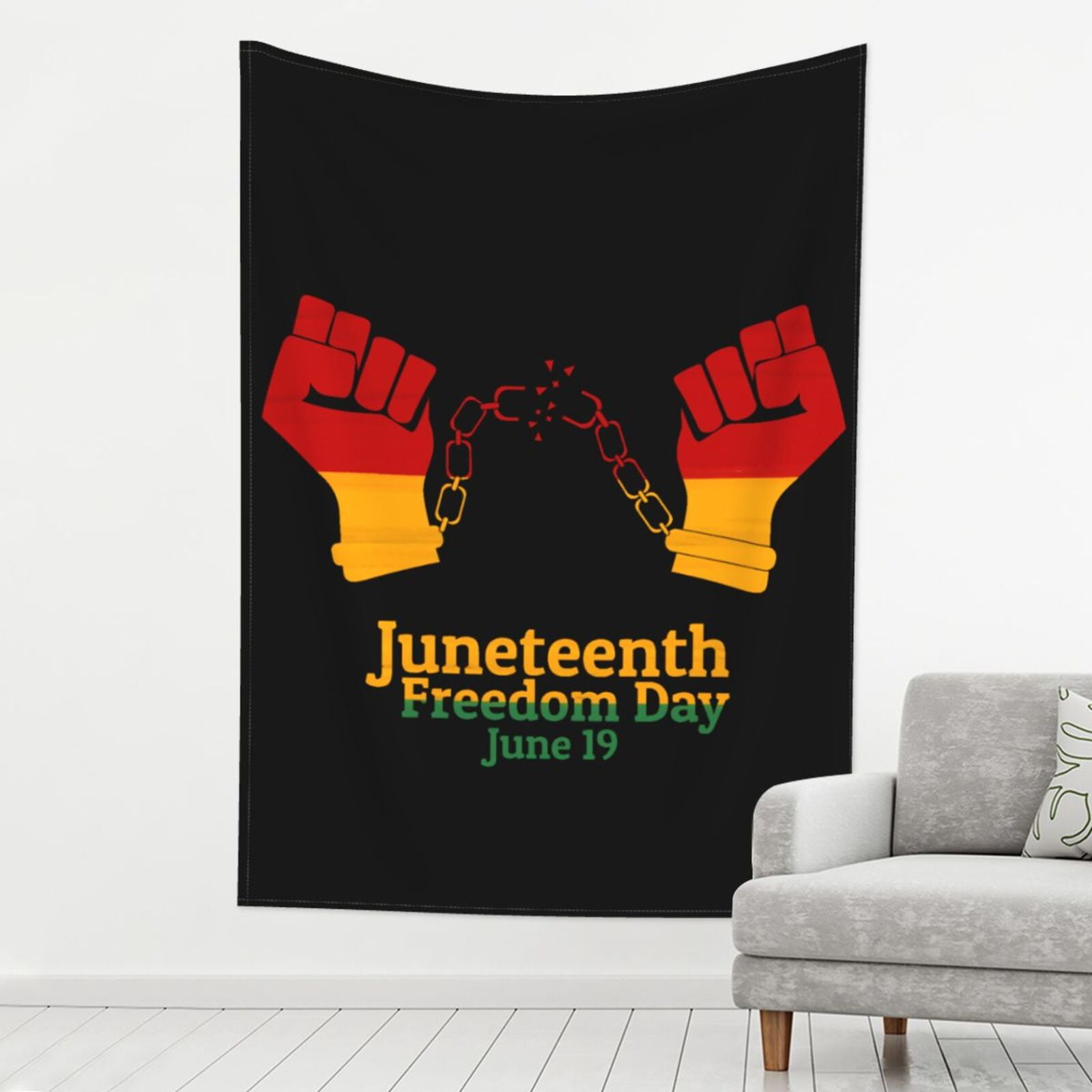 Junetee-nth Fist Freedom Day African Amer-ican Tapestry Banner Backdrop ...