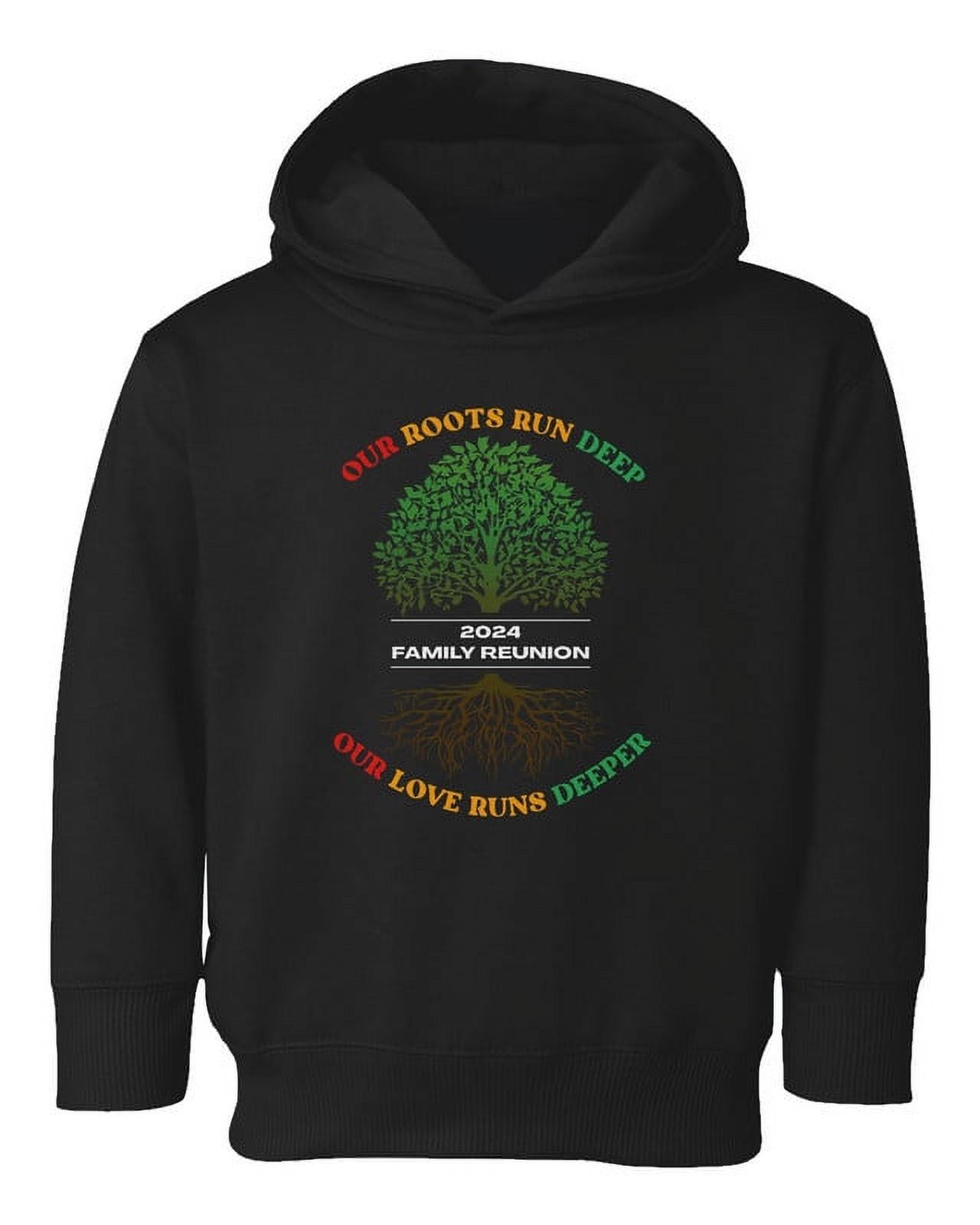 Juneteenth 2024 Family Reunion African Roots Run Deep Toddler Hooded Sweatshirt (Black, 5T ...