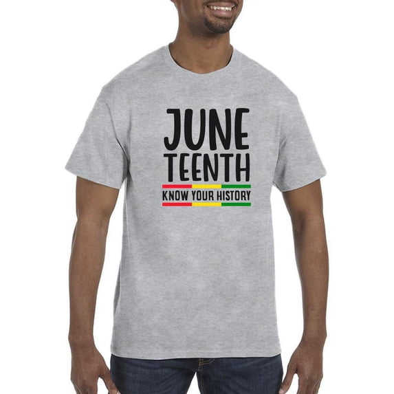 Smartprints Juneteenth Celebration Text T-Shirt Men Large, Sport Grey ...