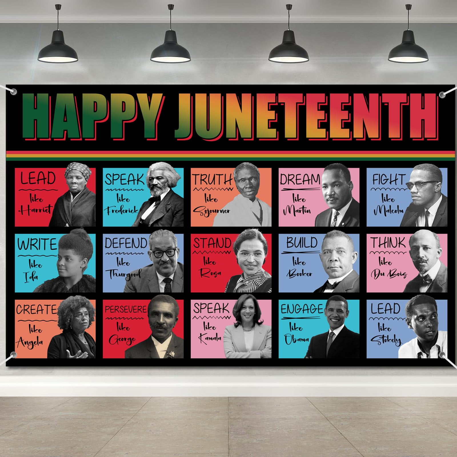 Juneteenth Decorations Banner Backdrop RRF12 Photo Booth Poster, Happy ...