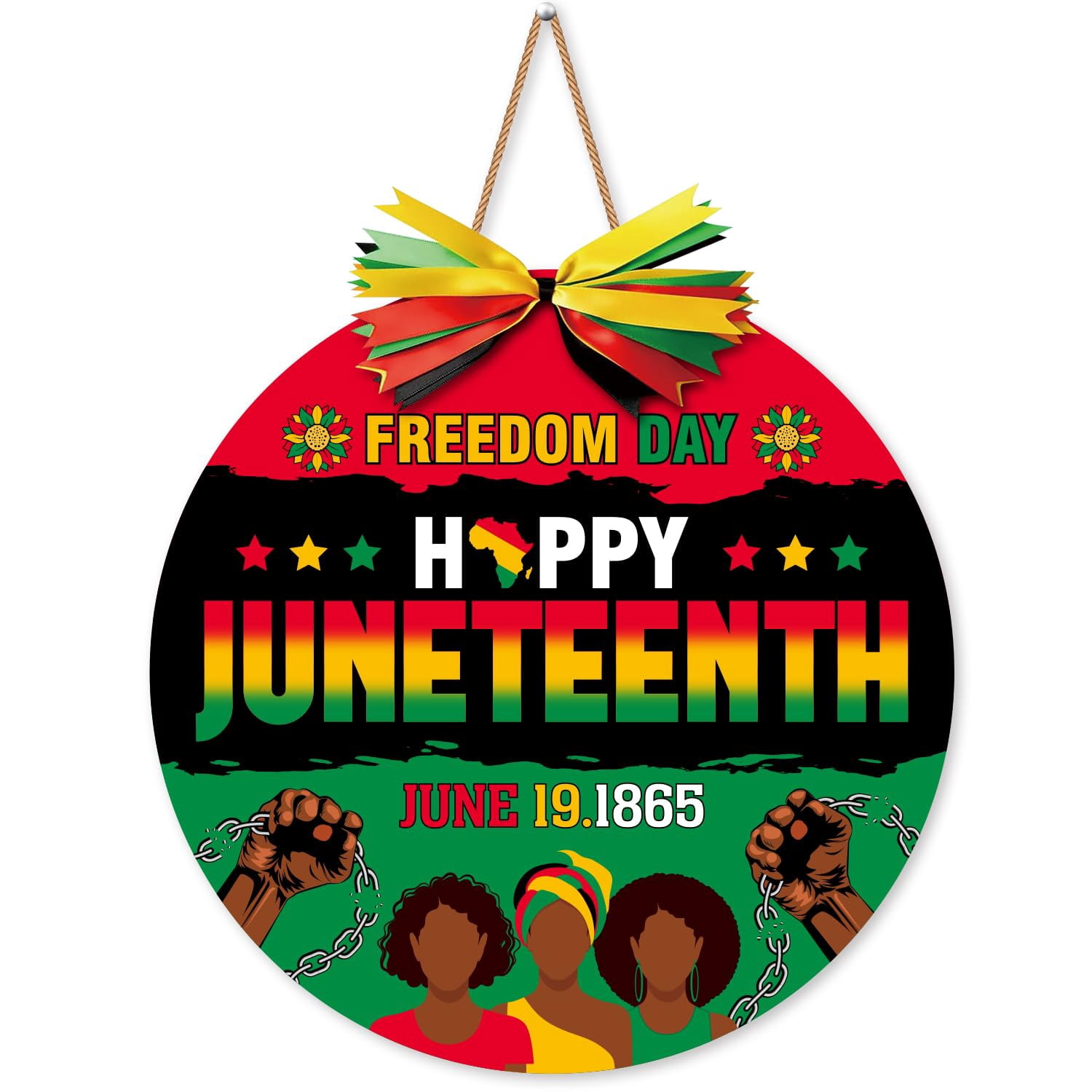 Juneteenth Decorations Juneteenth Door Wreath, Freedom ATT1Day Happy ...