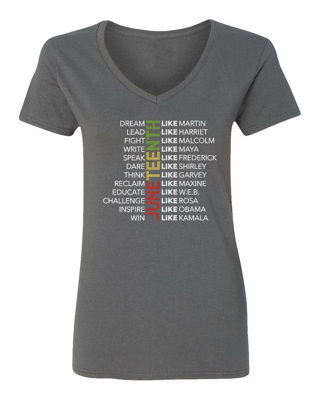 Juneteenth Dream Like Martin Famous African Americans Ladies' V-Neck ...