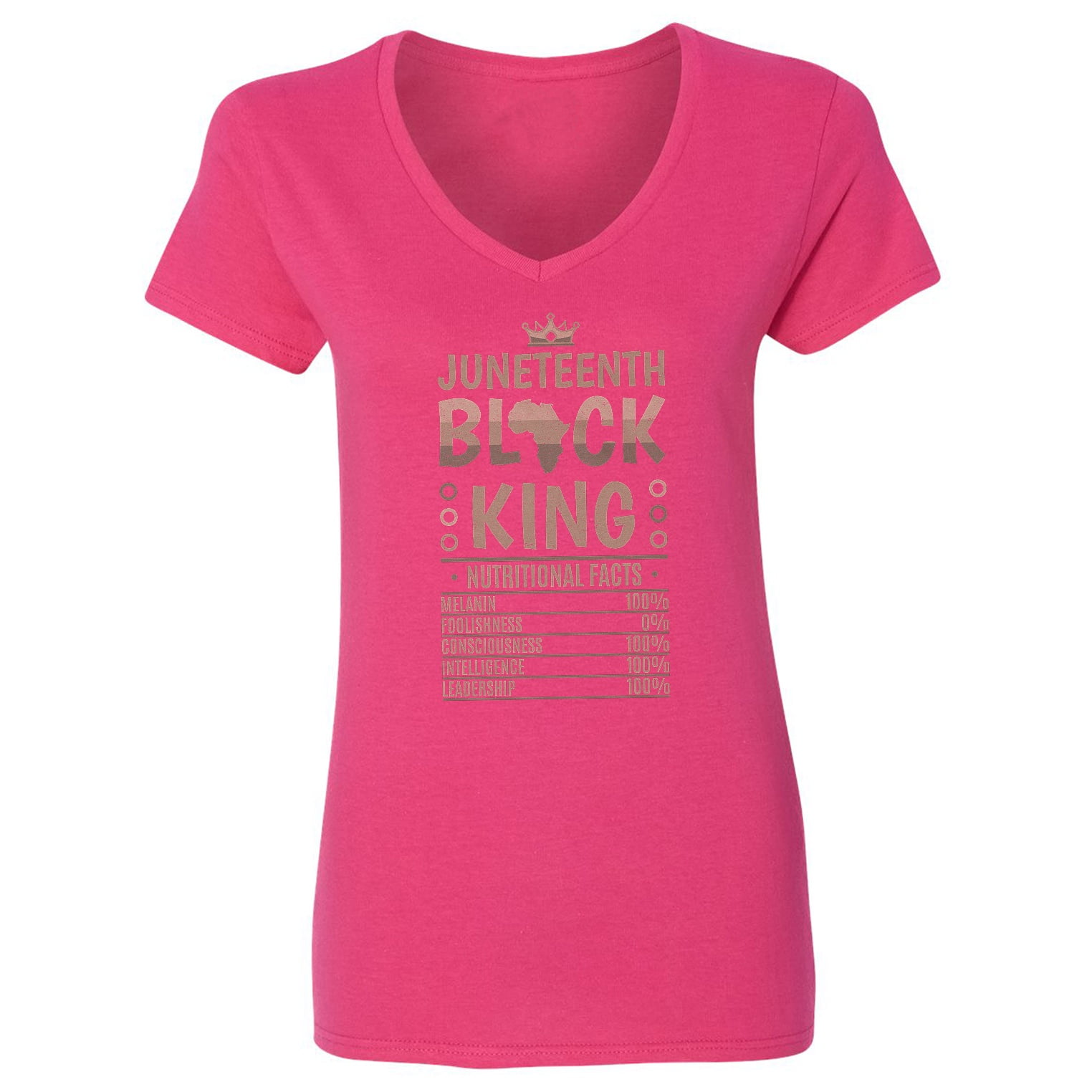 Juneteenth Freedom Day - Black King Nutrition Facts Ladies' V-Neck ...