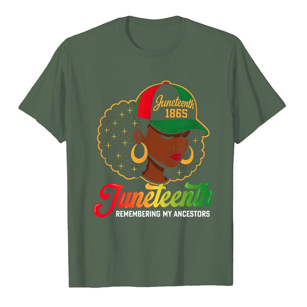 Juneteenth Shirt Remembering My Ancestors Black Women Girls Shirt ...