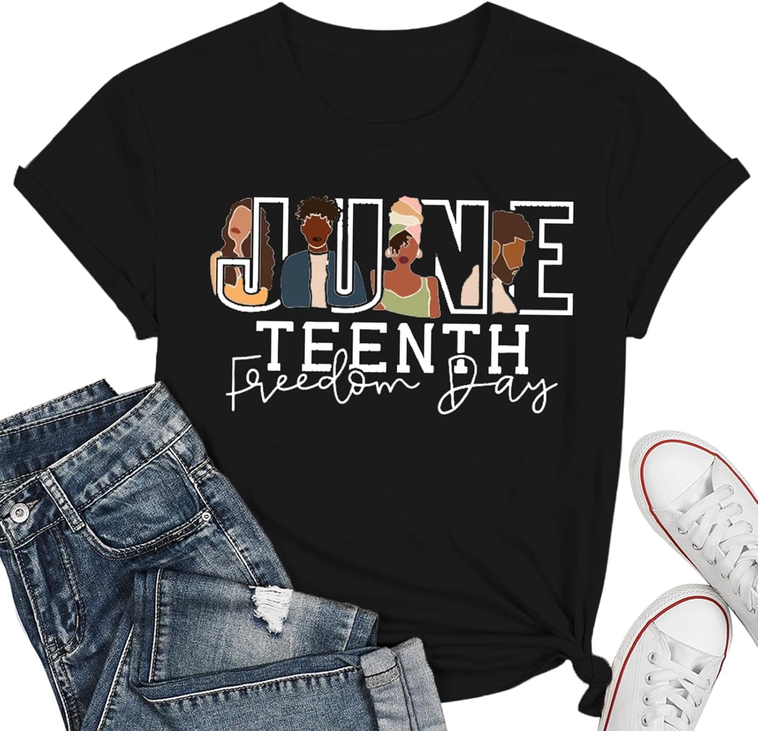 Juneteenth_Shirts Women Black History Outfit Educated Queen T-Shirt ...